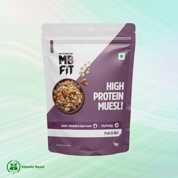 MuscleBlaze High Protein Muesli Fruits & Nut – 1 kg - Vitamin Nepal