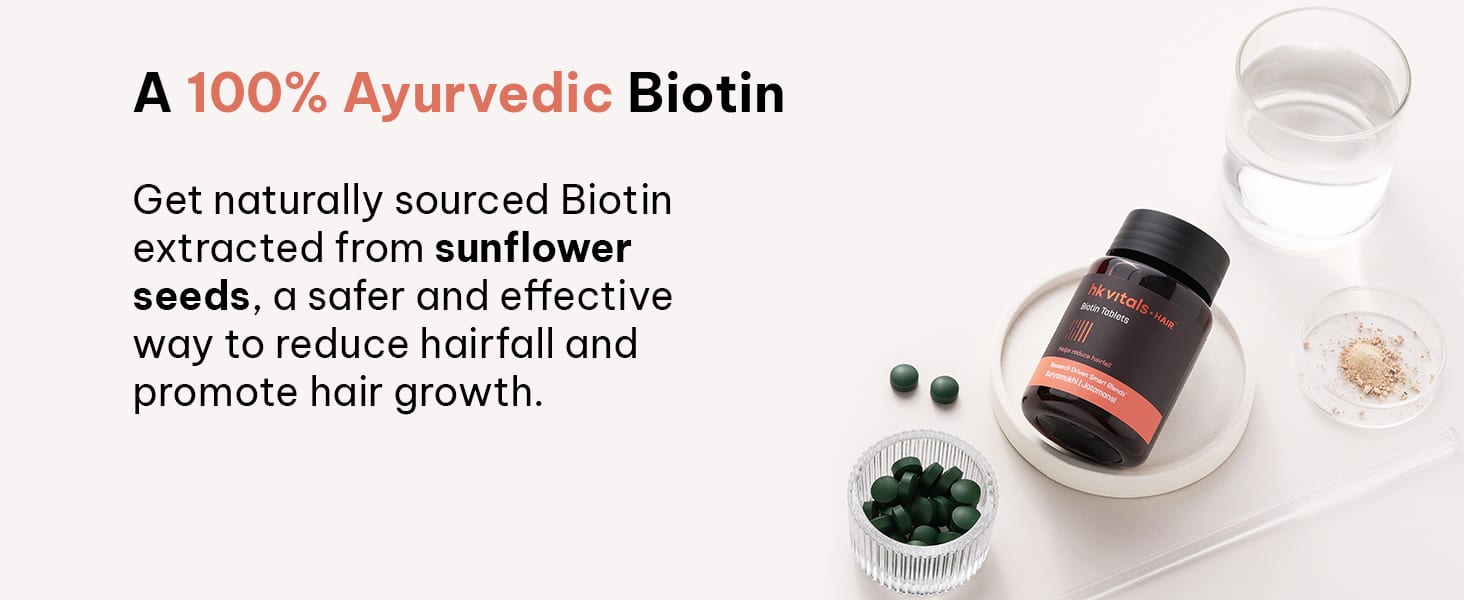 HK Vitals Biotin Tablets | For Hair, Skin and Nail Health