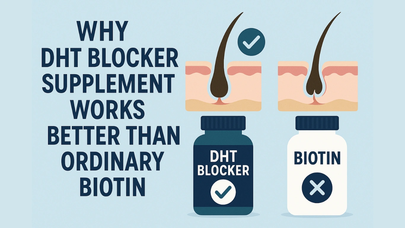 DHT Blocker vs Biotin: Why DHT Blockers Work Better for Hair Fall